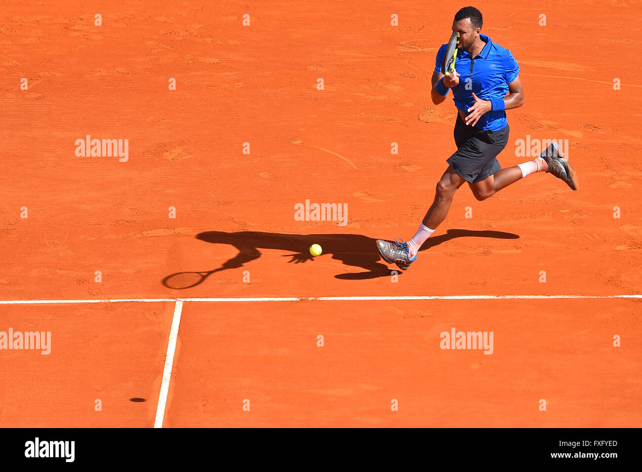Monte Carlo, Monaco. 15th Apr, 2016. Rolex Monte Carlo Masters Tennis:. Jo Wilfried Tsonga (Fra ...
