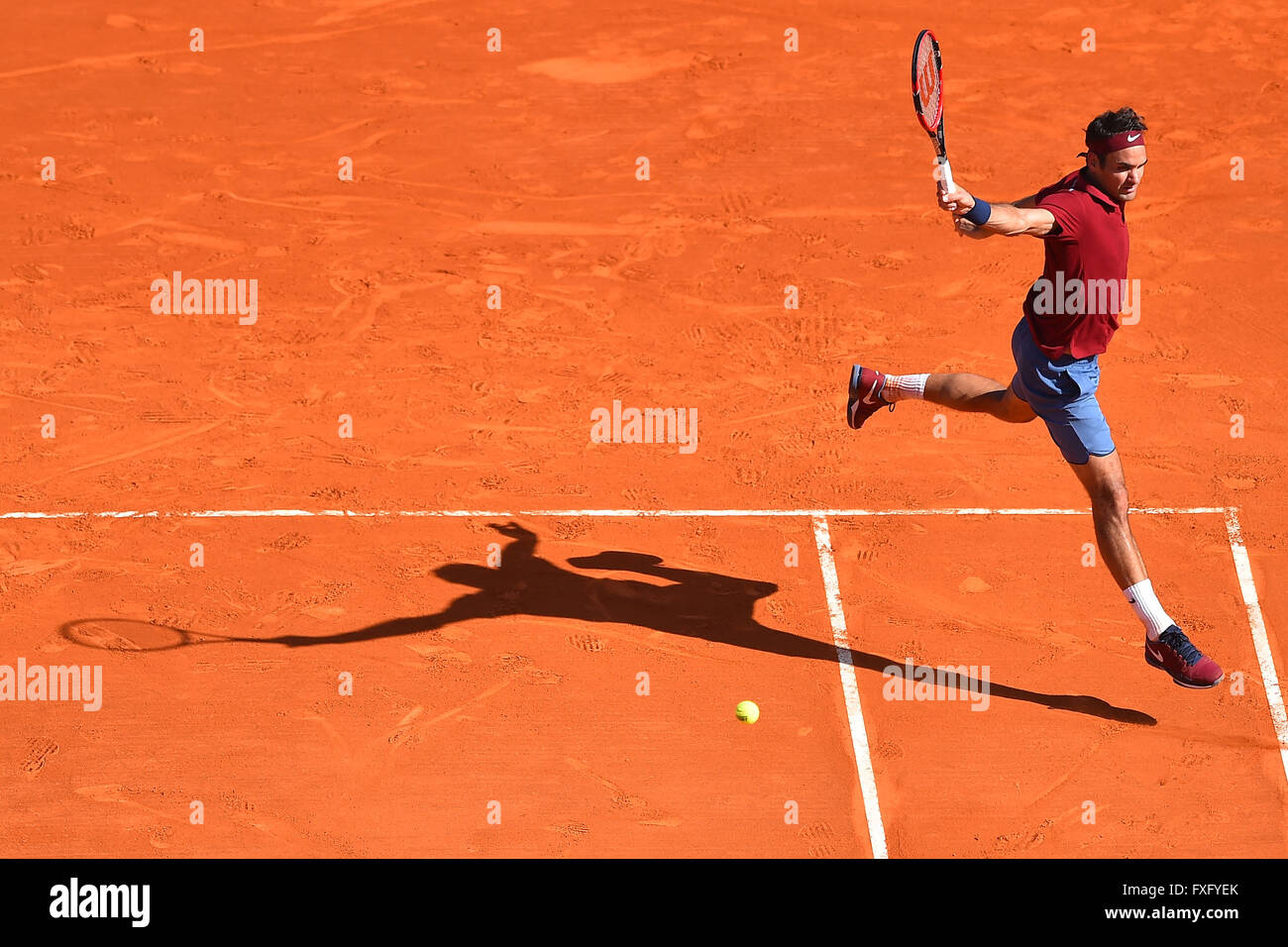 Monte Carlo, Monaco. 15th Apr, 2016. Rolex Monte Carlo Masters Tennis:. Roger Federer (Sui ...