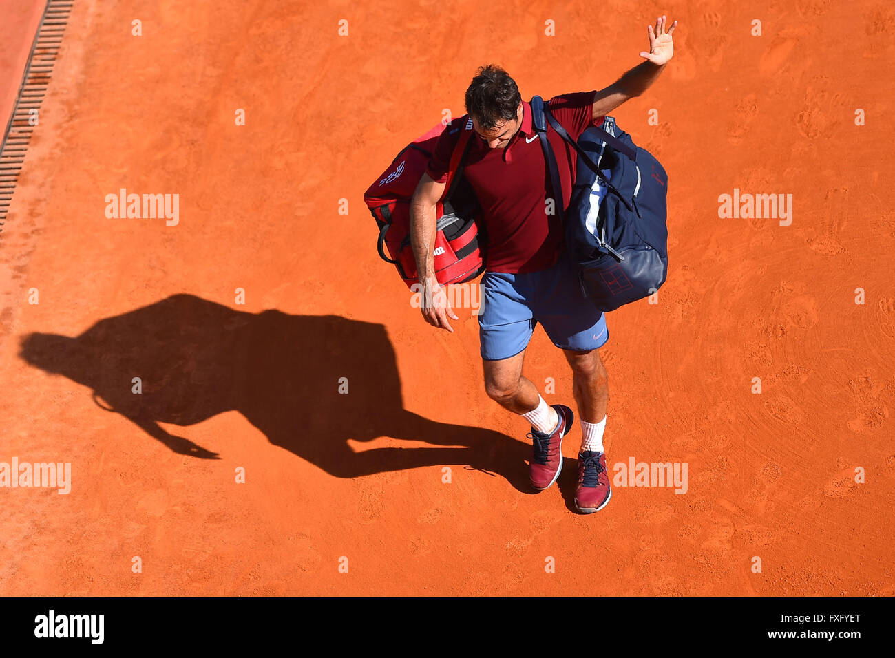 Monte Carlo, Monaco. 15th Apr, 2016. Rolex Monte Carlo Masters Tennis:. Roger Federer (Sui ...