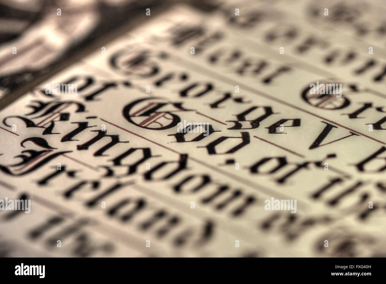 Calligraphy old English manuscript Stock Photo - Alamy