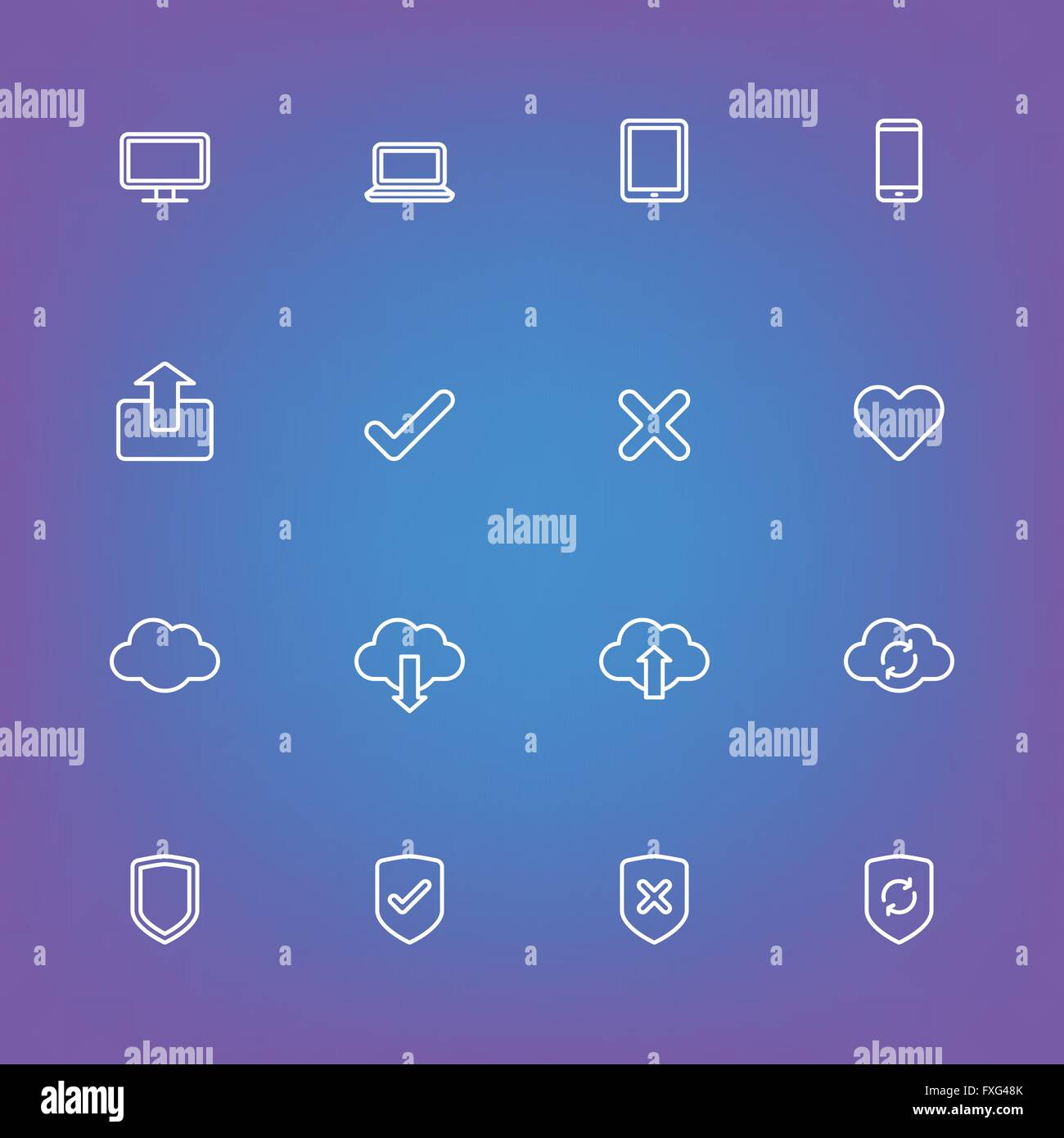 [EPS10] white line simple web icon set for web, UI, infographic and mobile apps Stock Vector ...