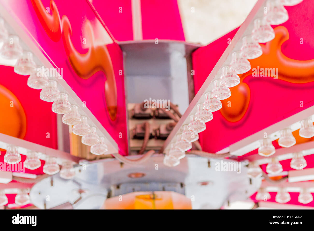 merry-go-round details, lights Stock Photo - Alamy