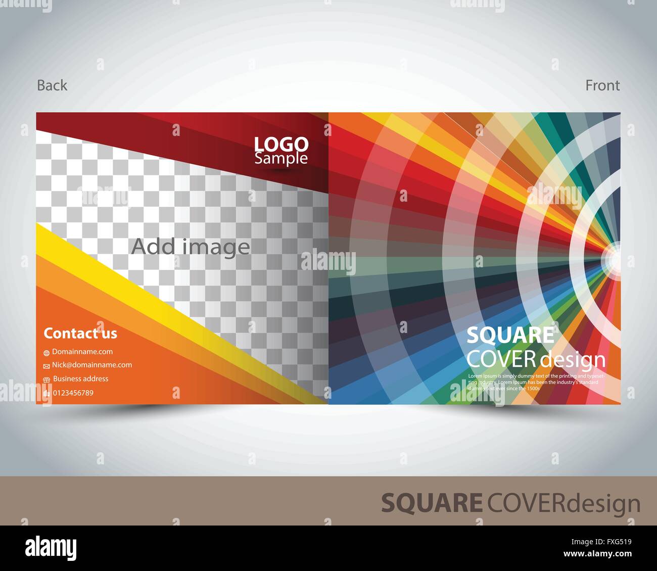 Square cover design template, vector brochure, flyer. Can be used as ...