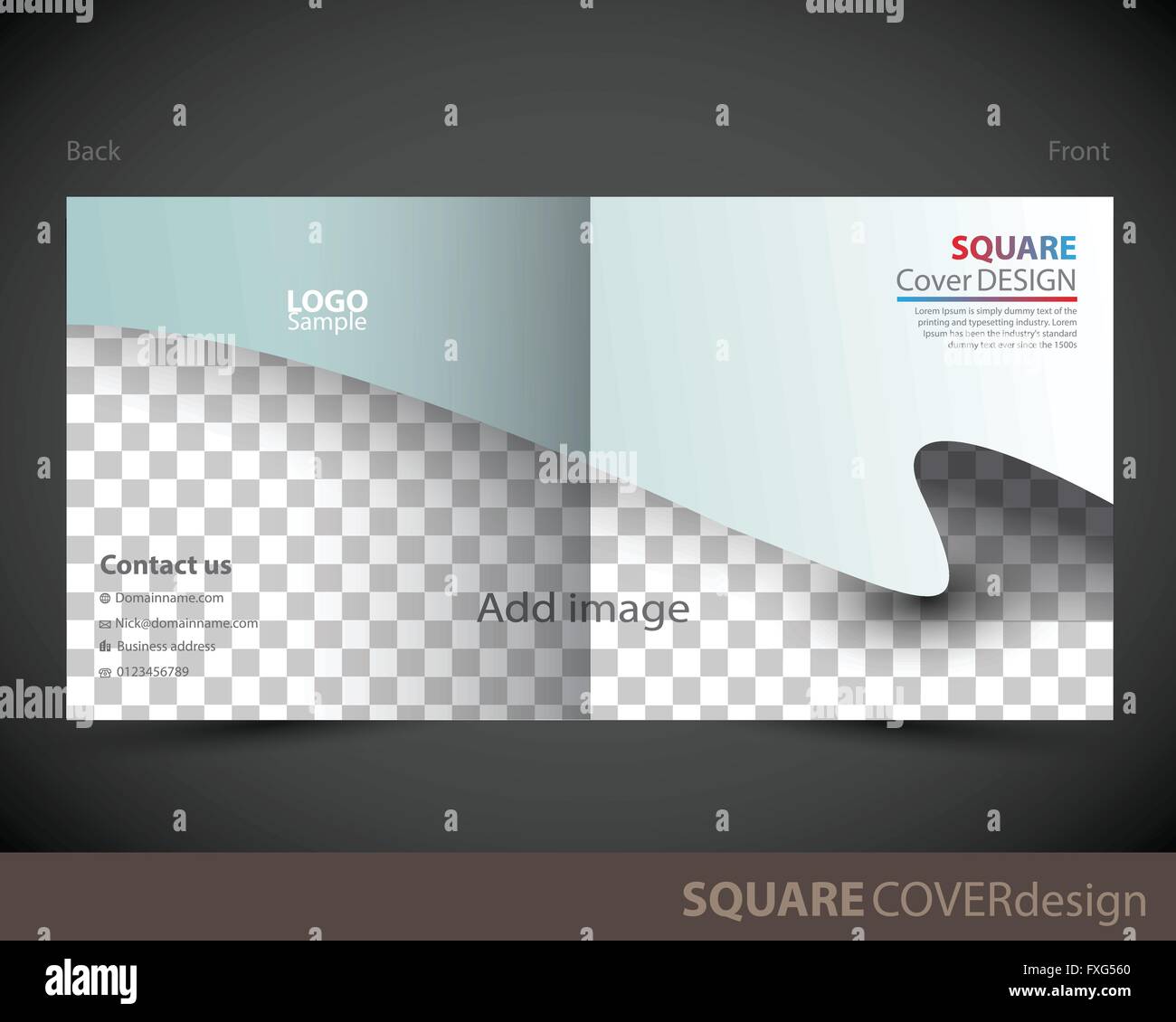 Square cover design template, vector brochure, flyer. Can be used as ...