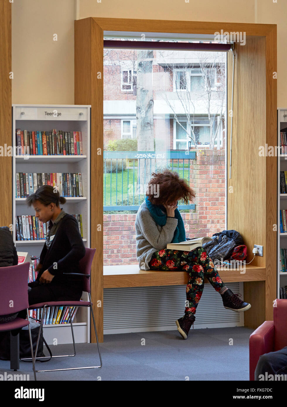 Interior view with people reading. Camberwell Library, London, United ...