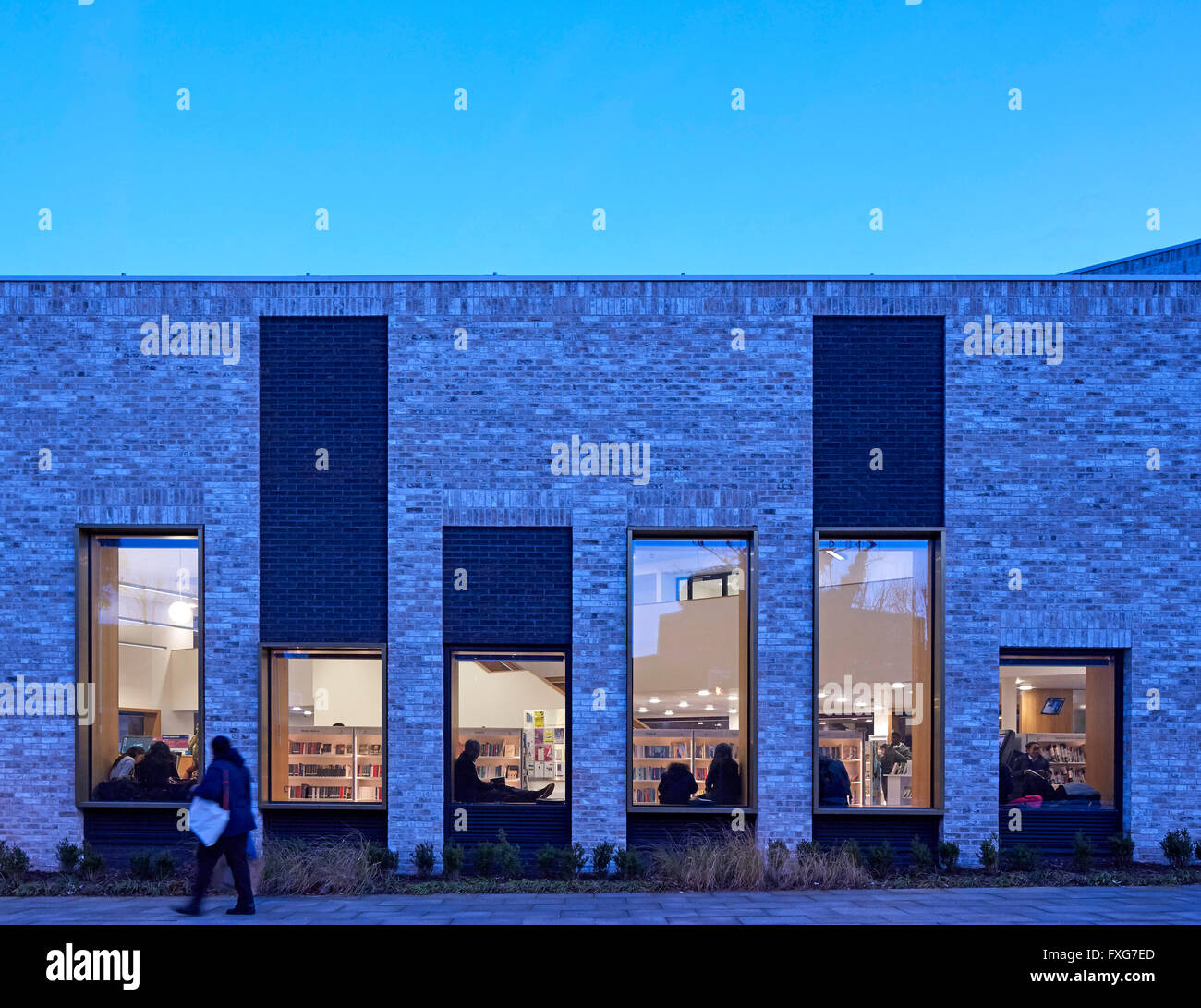 Side view at dusk. Camberwell Library, London, United Kingdom ...