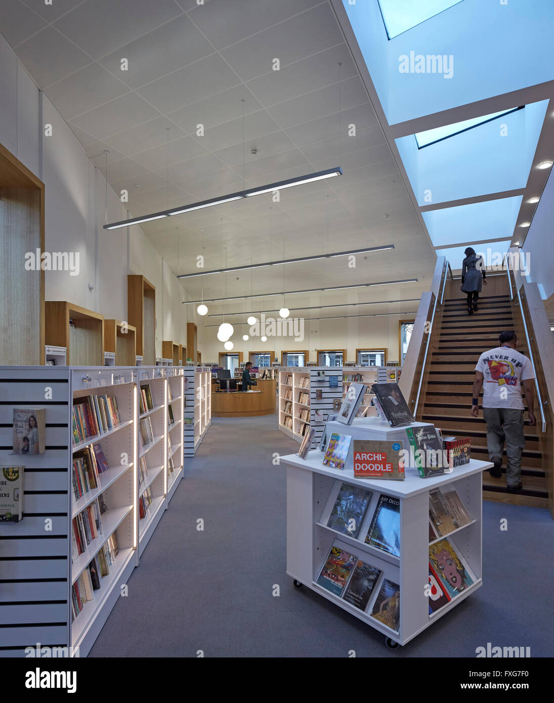 Overall Interior view towards staircase. Camberwell Library, London ...