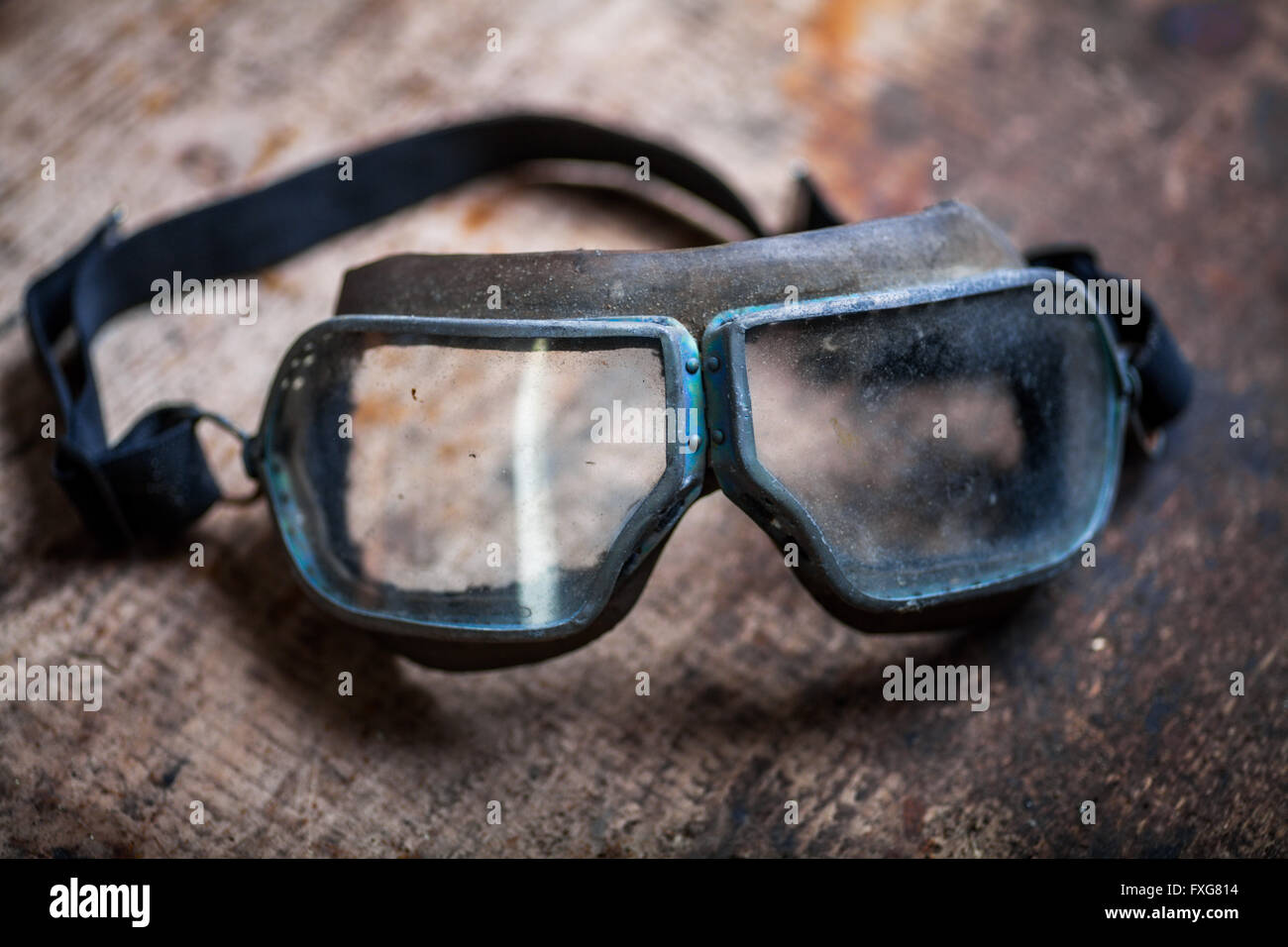 Color image of some old used goggles Stock Photo - Alamy