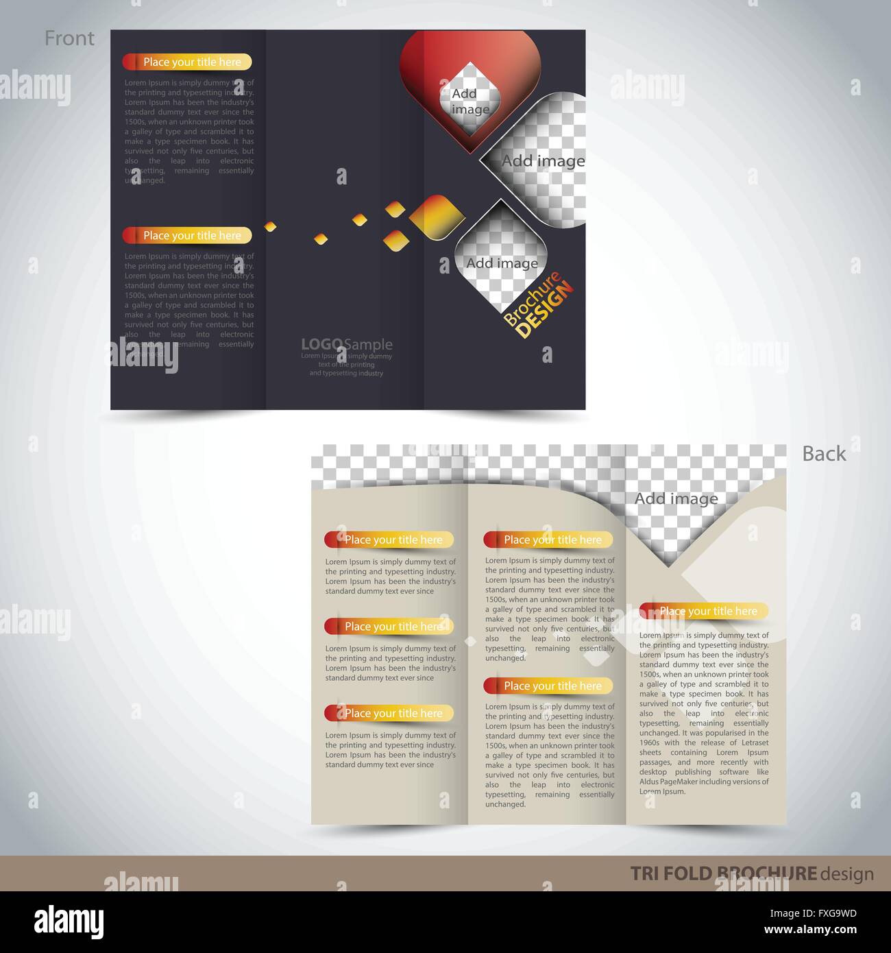 Tri Folder Brochure - Leaflet mock up. Can be used as concept for your ...