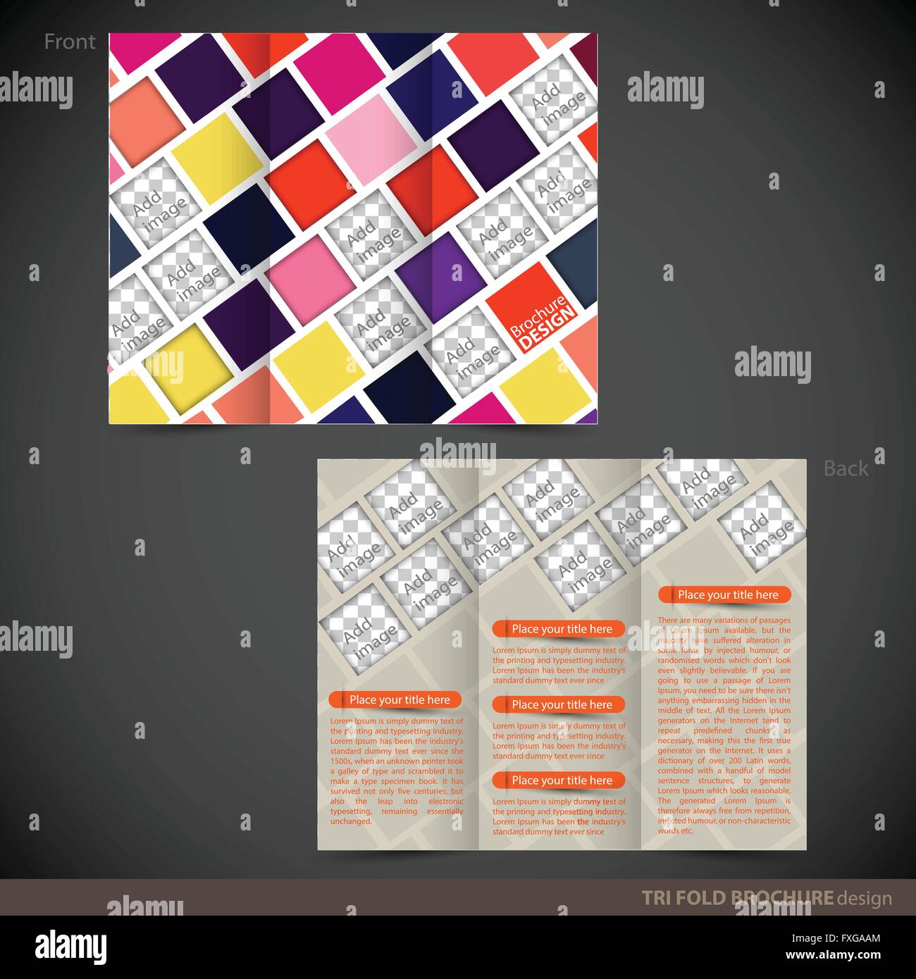 Tri Folder Brochure - Leaflet mock up. Can be used as concept for your ...