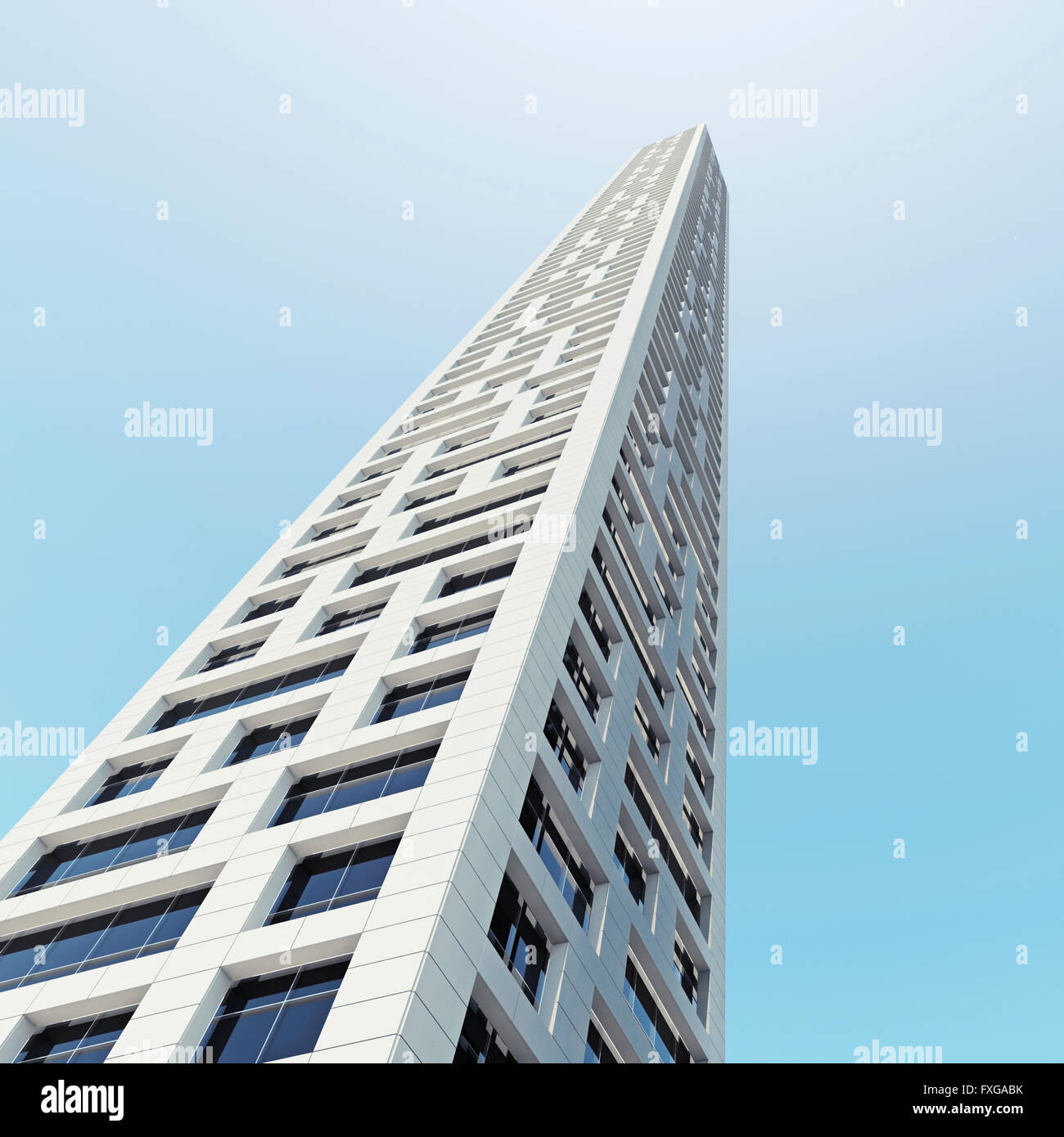 Abstract modern skyscraper architecture. Office tower perspective over ...