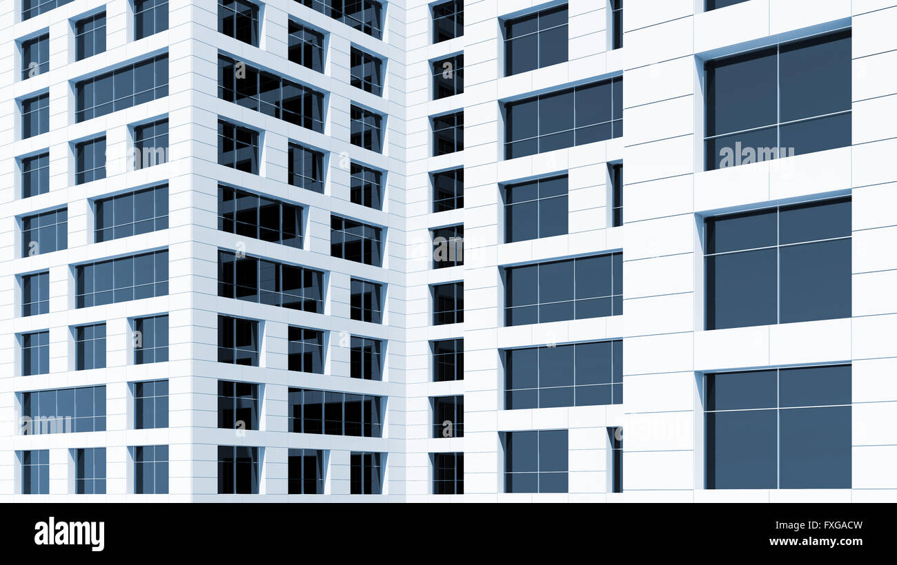 Abstract modern architecture, pattern of dark blue windows on white ...