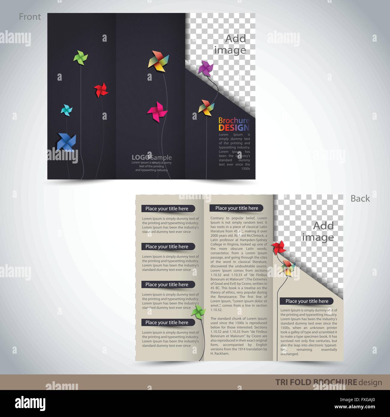 Tri Folder Brochure - Leaflet mock up. Can be used as concept for your ...