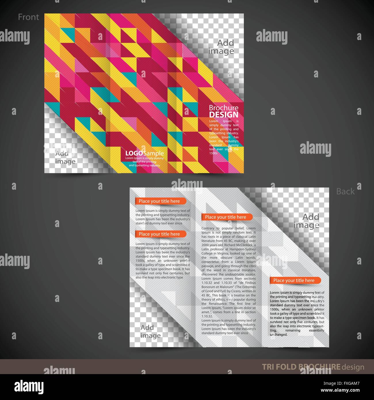 Tri Folder Brochure - Leaflet mock up. Can be used as concept for your ...