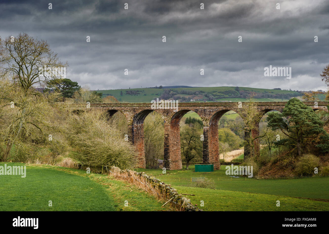 A rail bridge, or arches, on the Settle to Carlisle railway line at ...