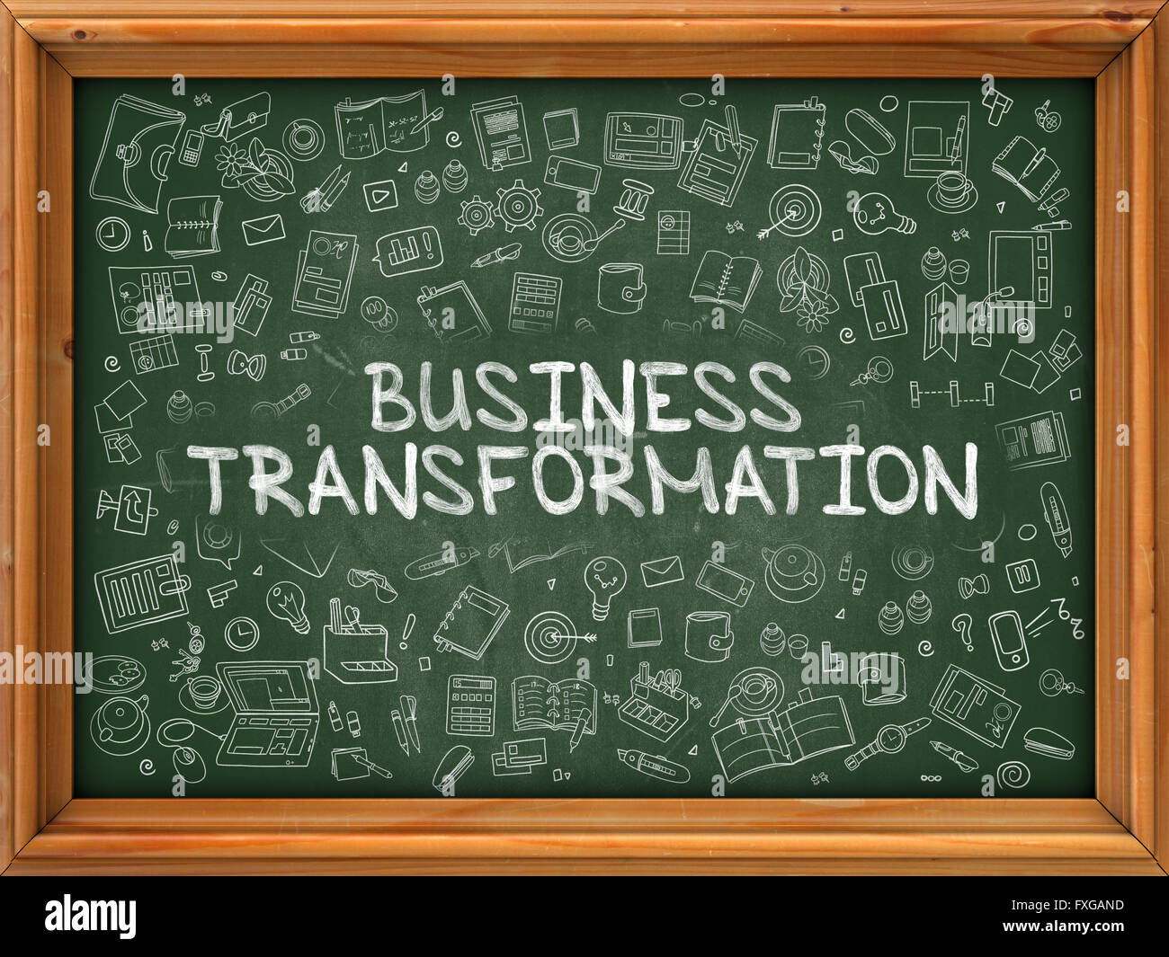 Business Transformation - Hand Drawn on Green Chalkboard Stock Photo ...