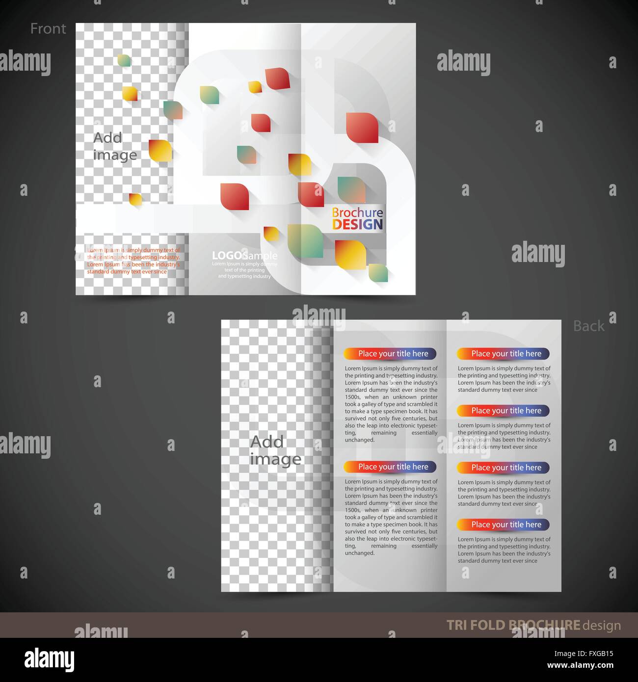 Tri Folder Brochure - Leaflet mock up. Can be used as concept for your ...