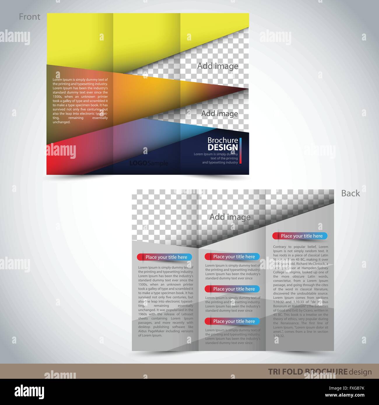 Tri Folder Brochure - Leaflet mock up. Can be used as concept for your ...