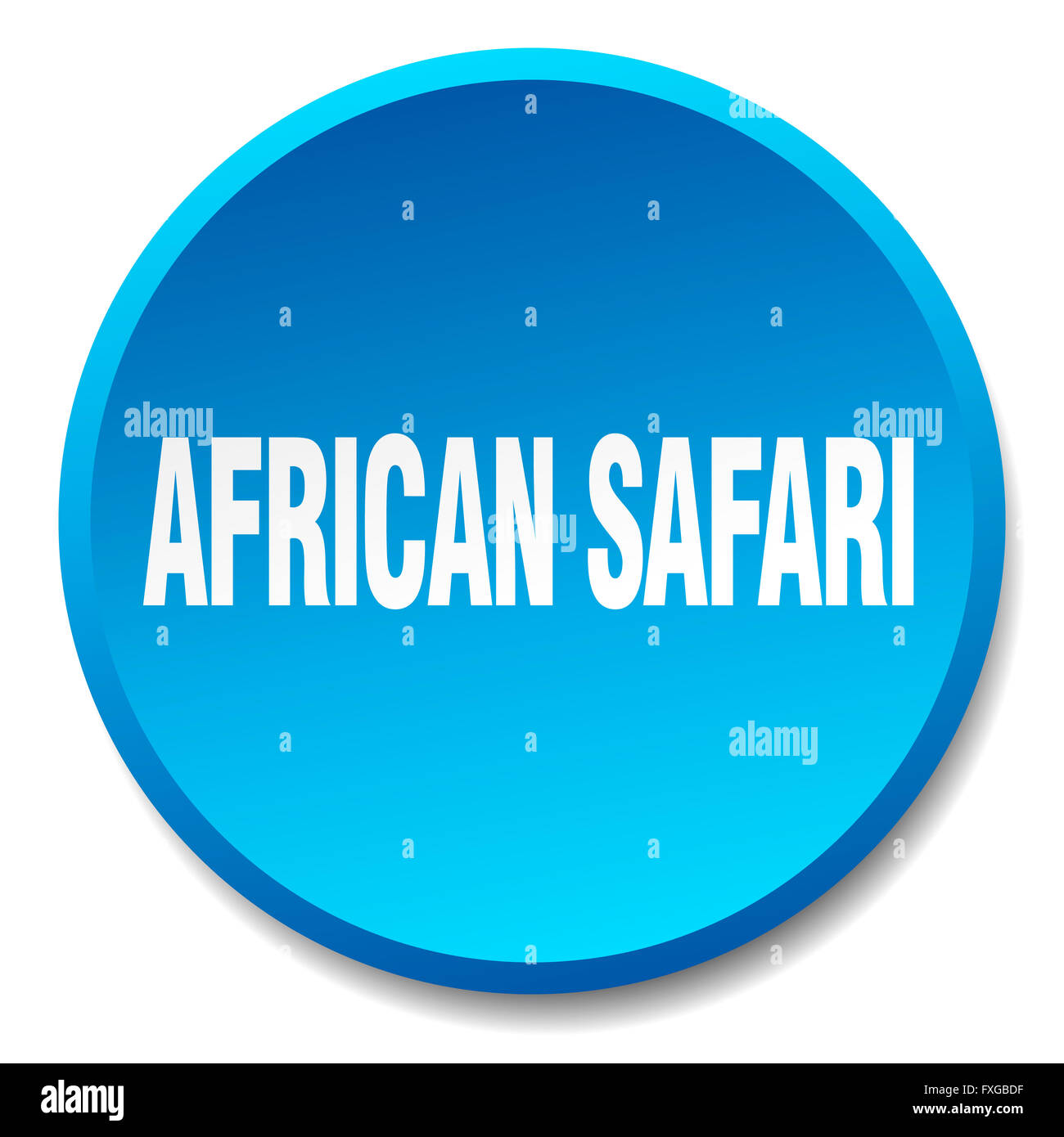 african safari blue round flat isolated push button Stock Photo - Alamy