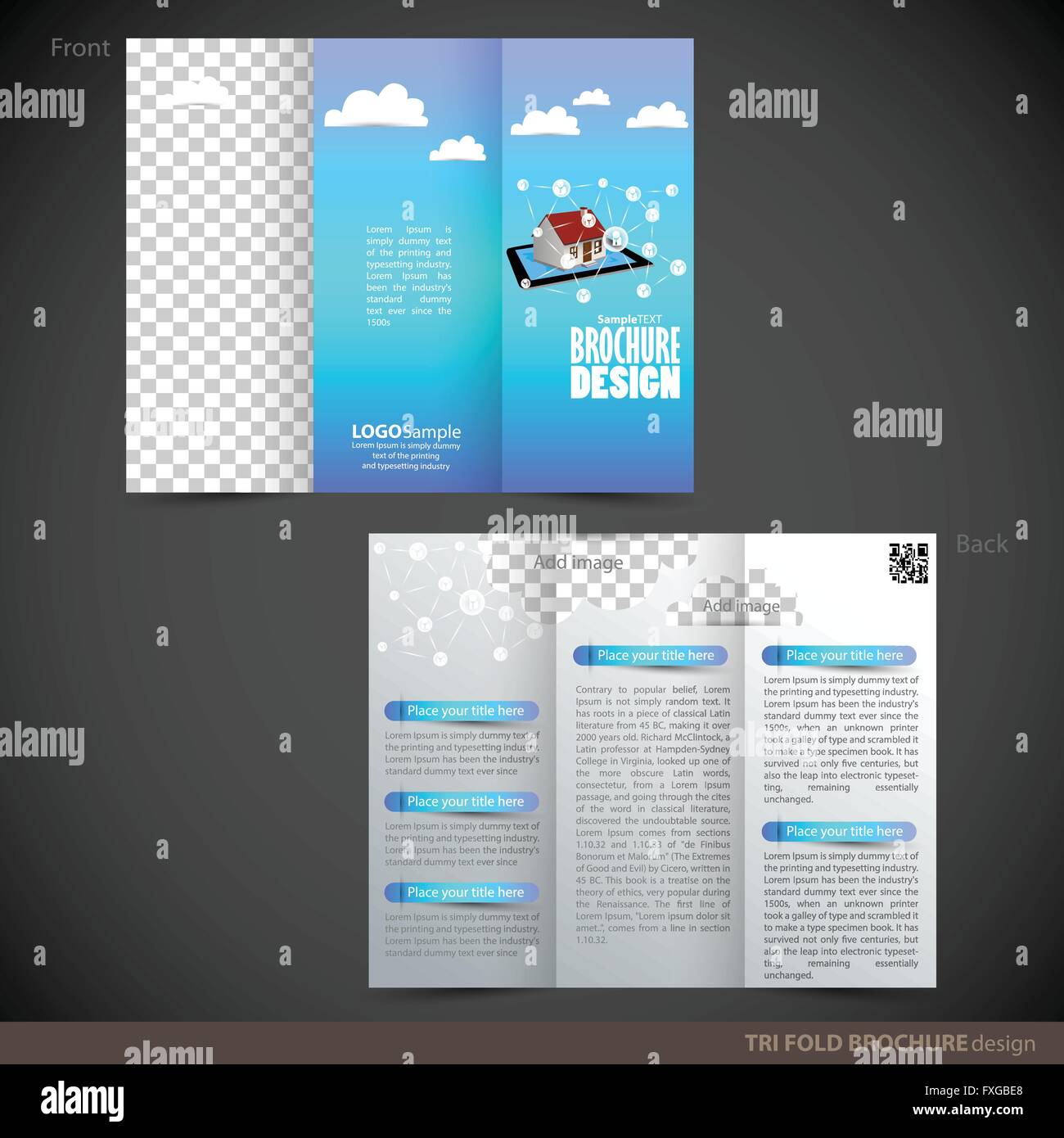 Tri Folder Brochure - Leaflet mock up. Can be used as concept for your ...