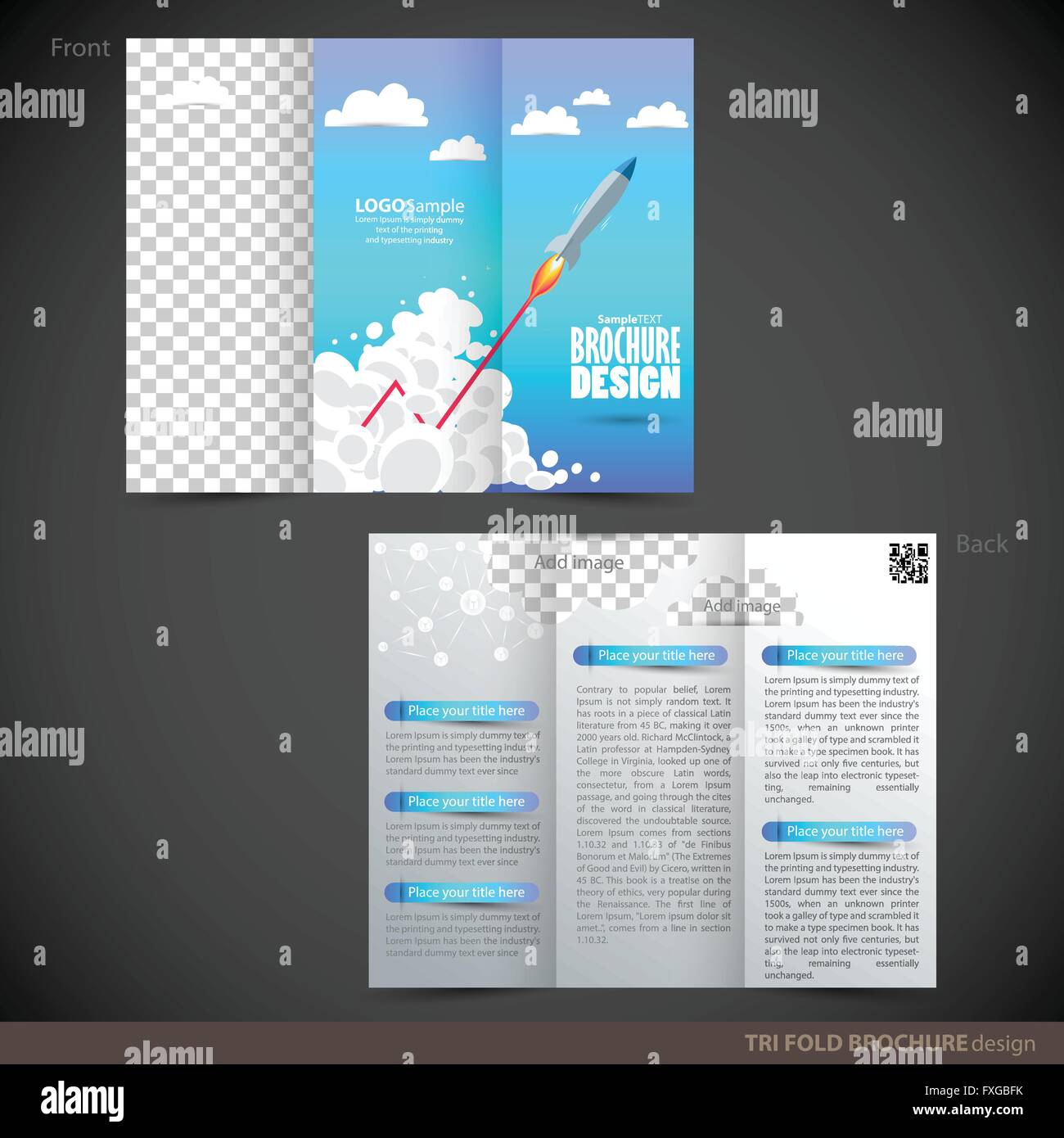 Tri Folder Brochure - Leaflet mock up. Can be used as concept for your ...