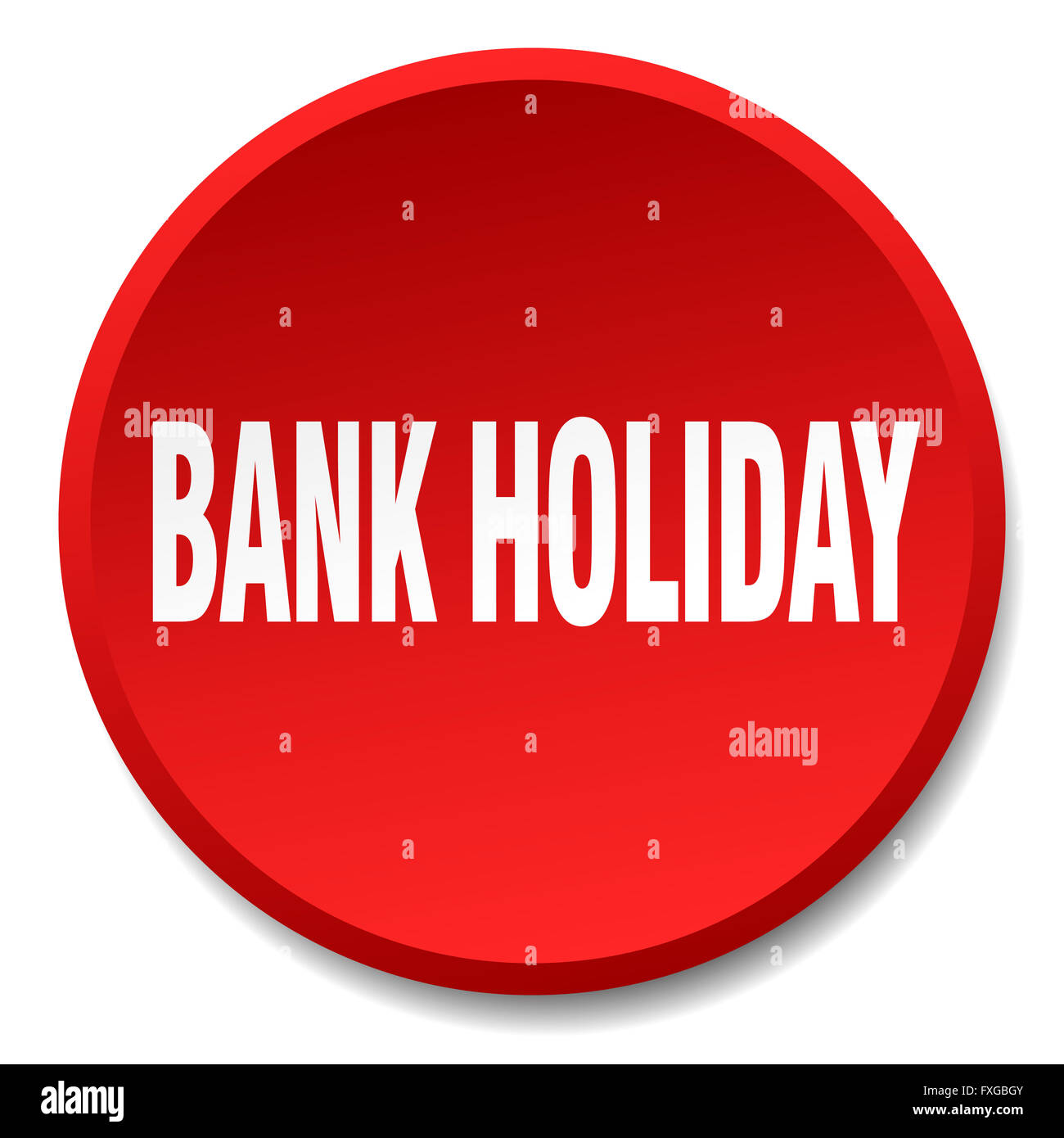 bank holiday red round flat isolated push button Stock Photo - Alamy