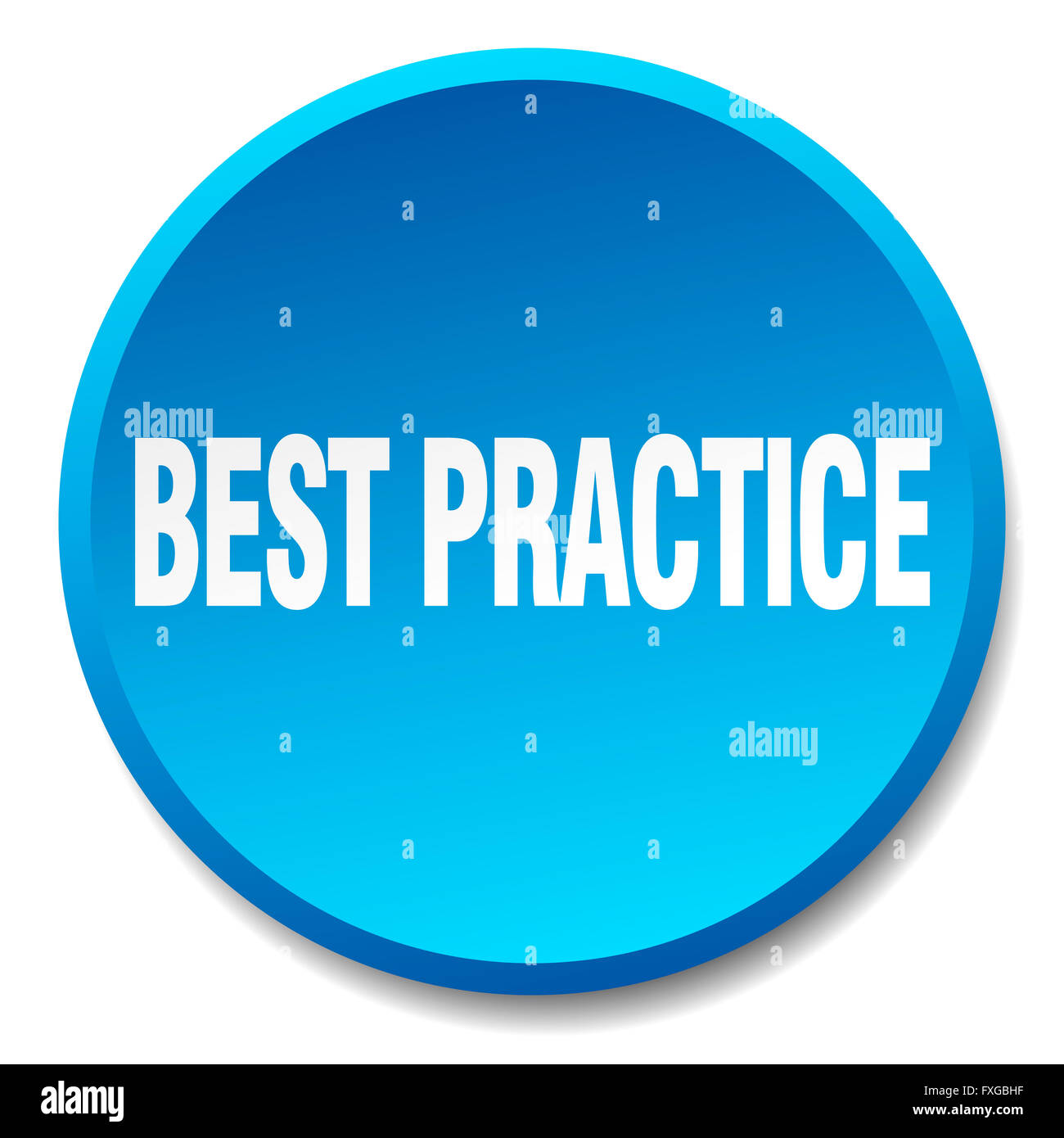 best practice blue round flat isolated push button Stock Photo - Alamy