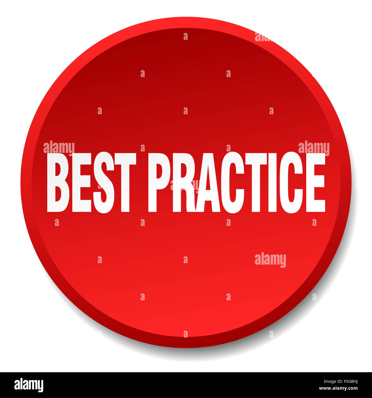 best practice red round flat isolated push button Stock Photo - Alamy