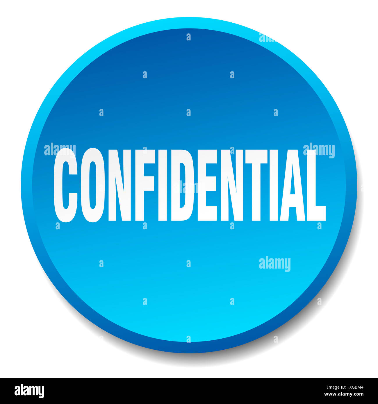 confidential blue round flat isolated push button Stock Photo - Alamy