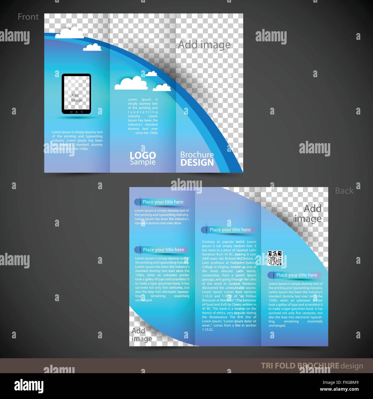 Tri Folder Brochure - Leaflet mock up. Can be used as concept for your ...