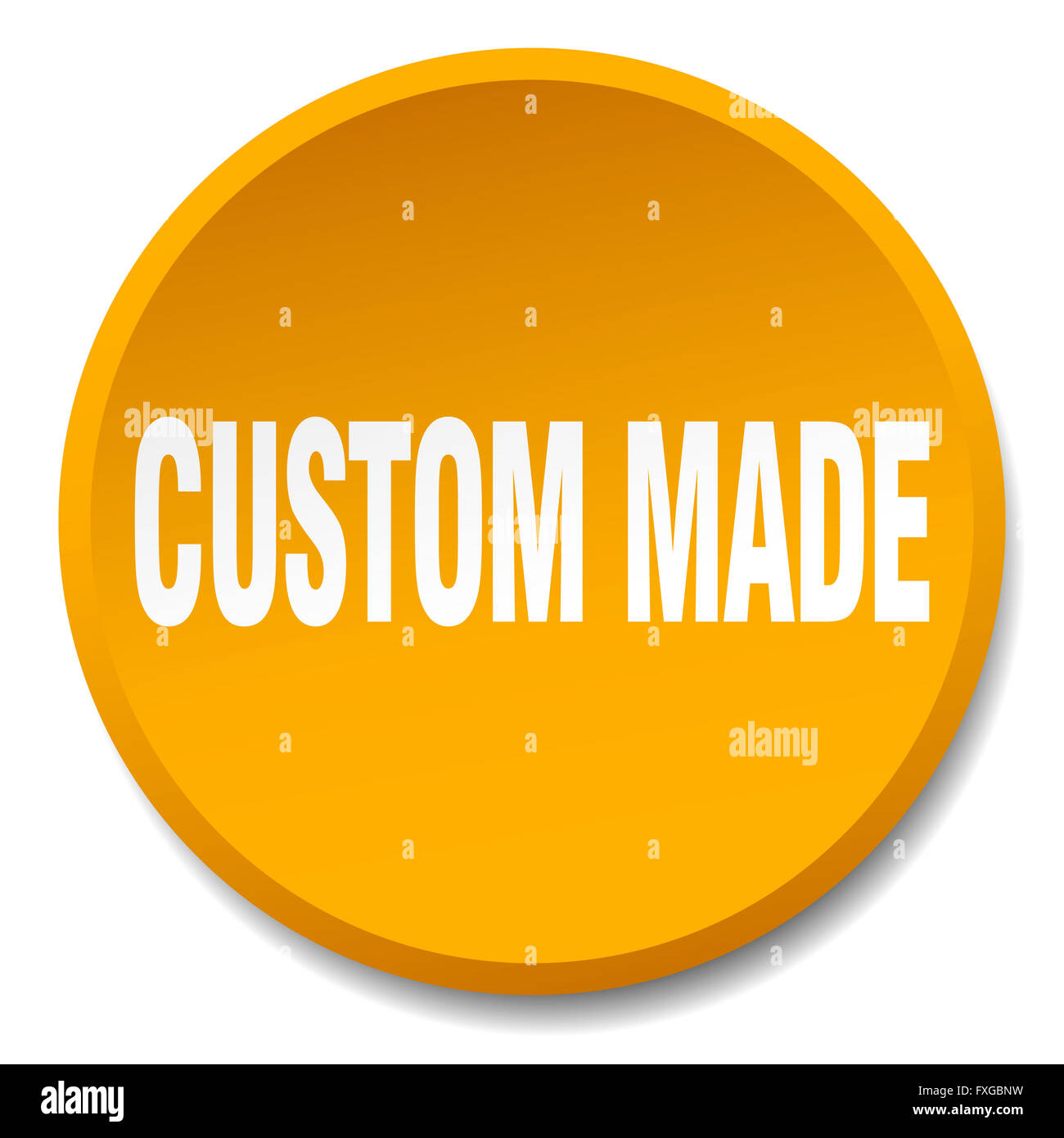 custom made orange round flat isolated push button Stock Photo - Alamy