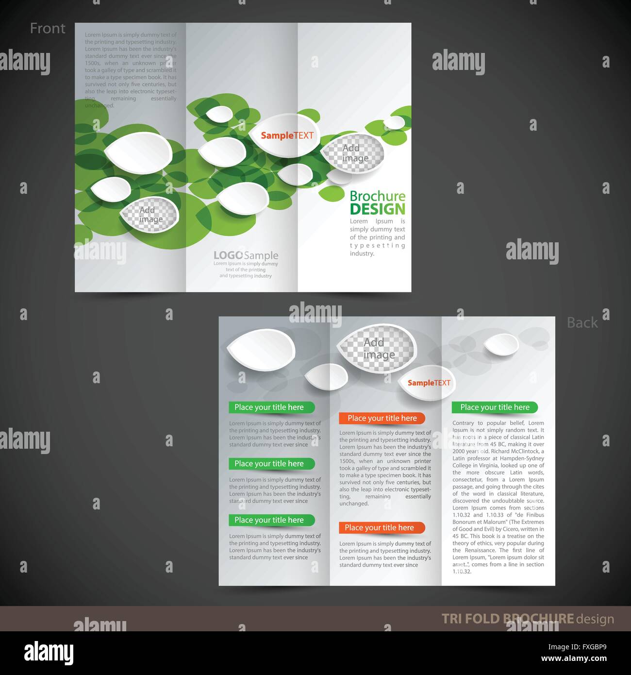 Tri Folder Brochure - Leaflet mock up. Can be used as concept for your ...