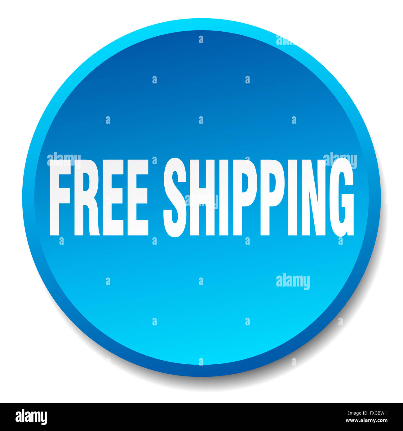 free shipping blue round flat isolated push button Stock Photo - Alamy