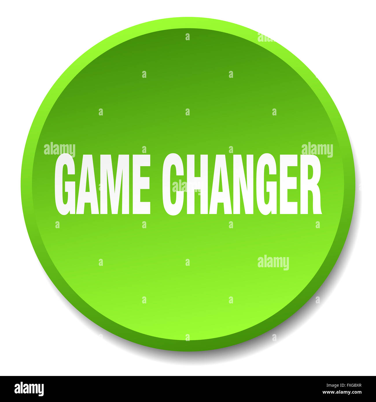 game changer green round flat isolated push button Stock Photo - Alamy