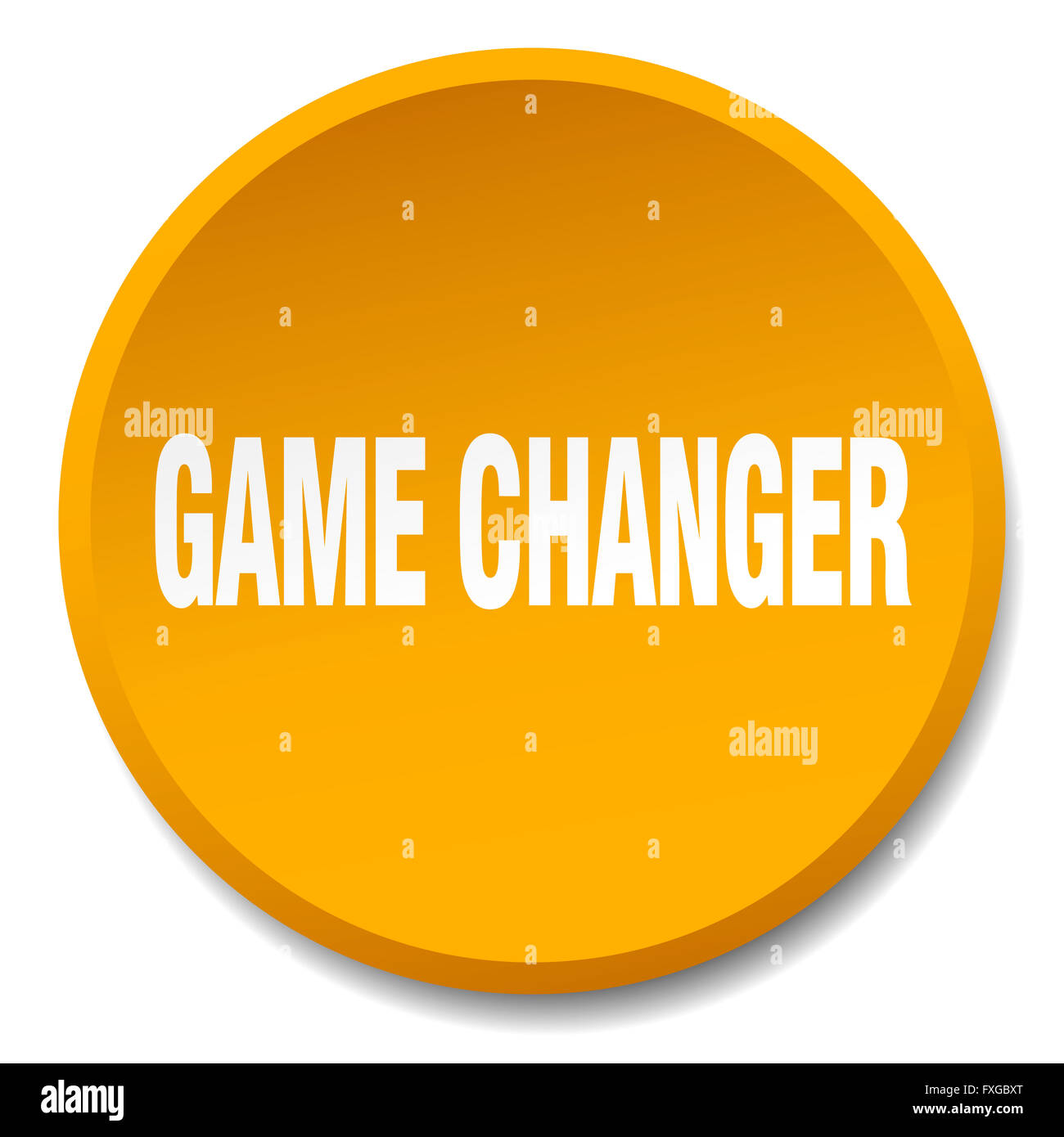 game changer orange round flat isolated push button Stock Photo - Alamy