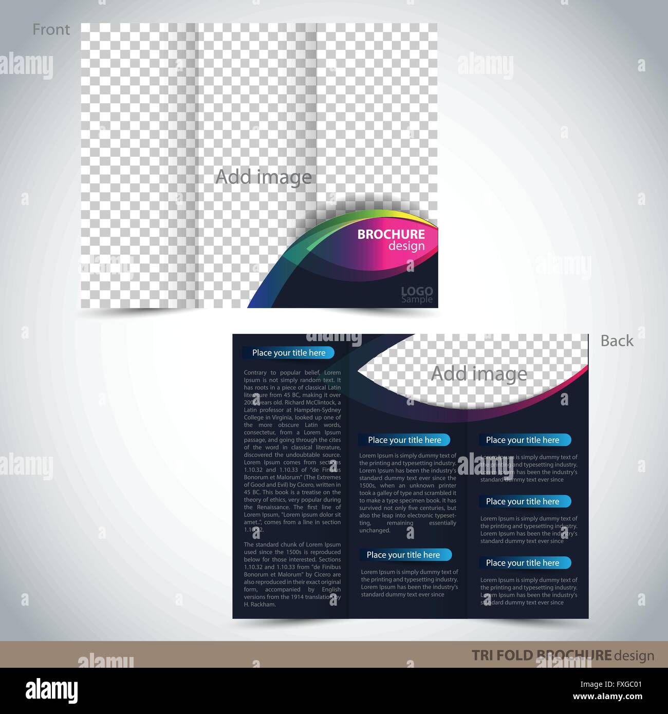 Tri Folder Brochure - Leaflet mock up. Can be used as concept for your ...