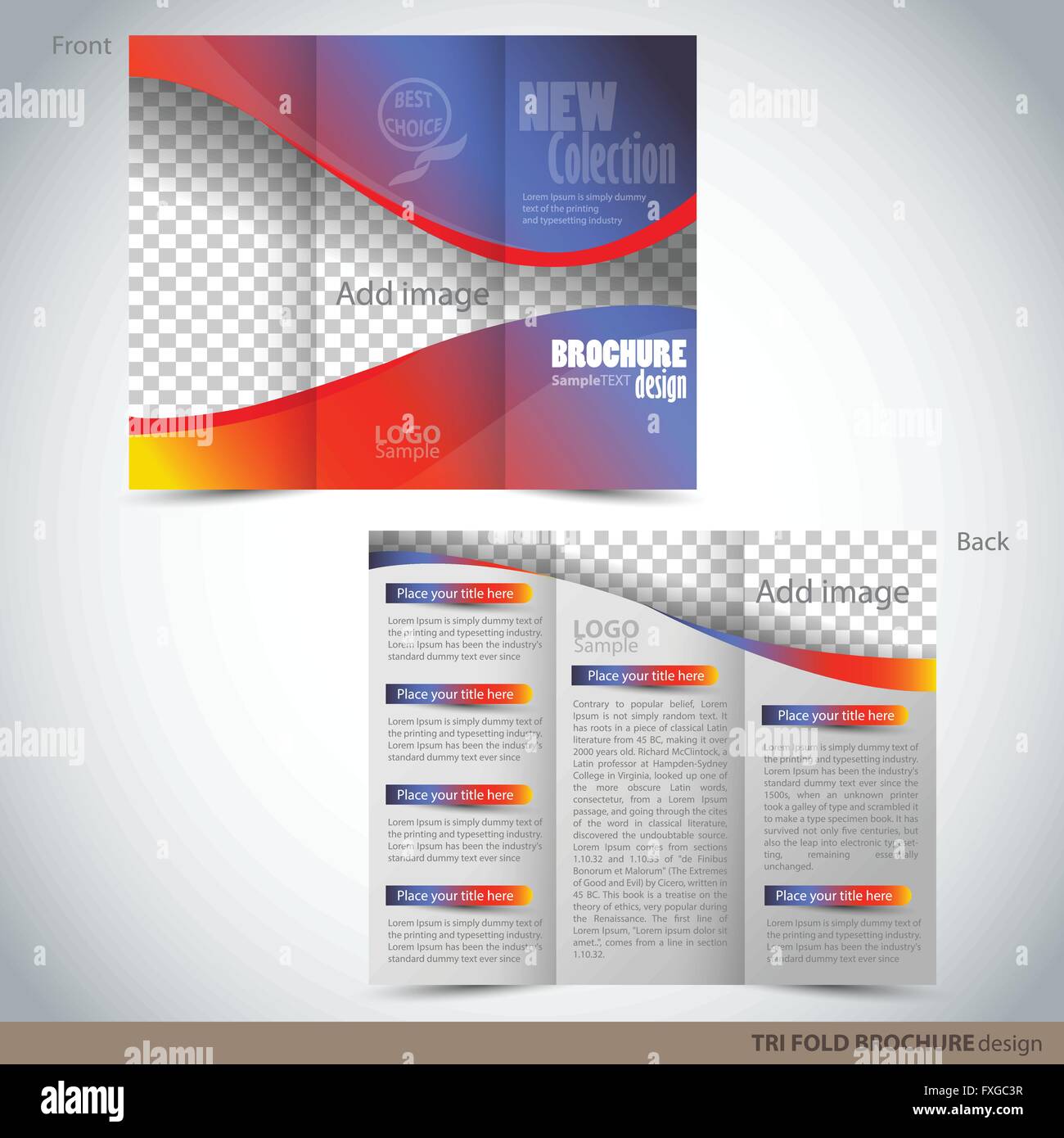 Tri Folder Brochure - Leaflet mock up. Can be used as concept for your ...