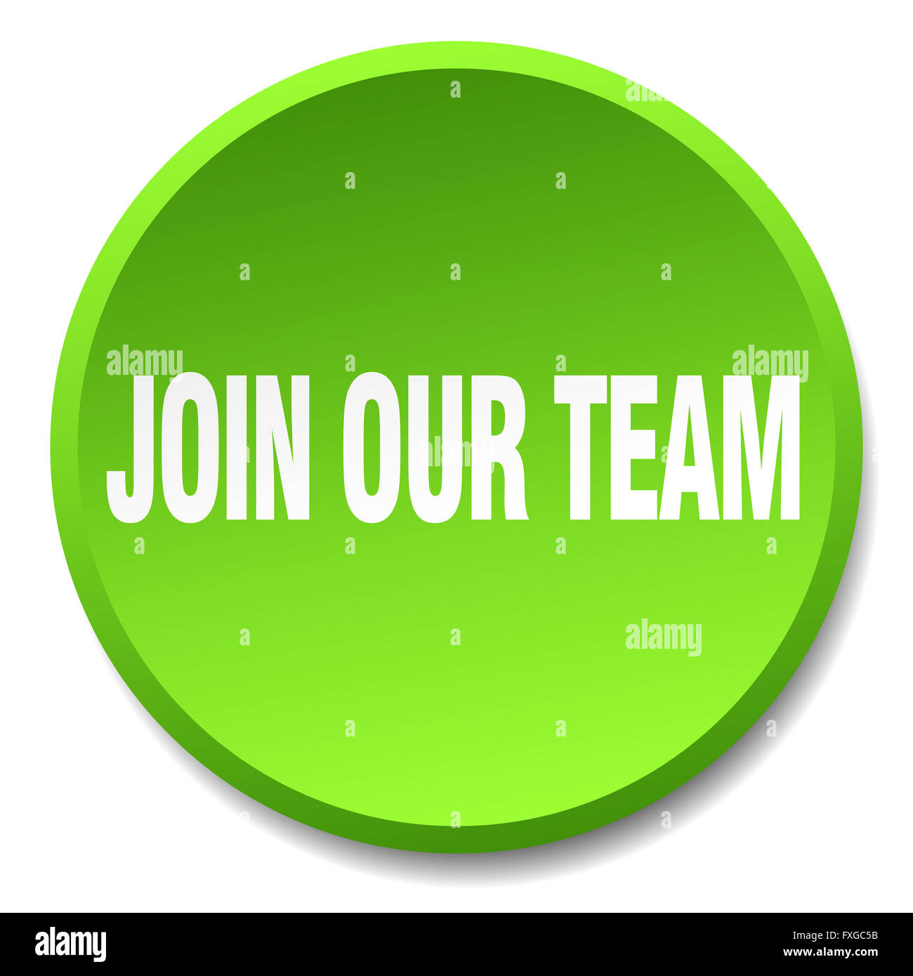 join our team green round flat isolated push button Stock Photo - Alamy