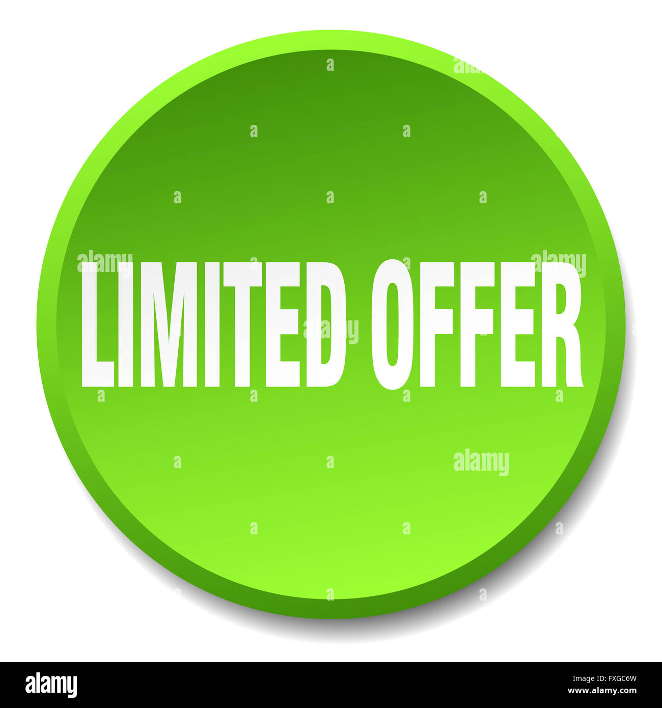 limited offer green round flat isolated push button Stock Photo - Alamy