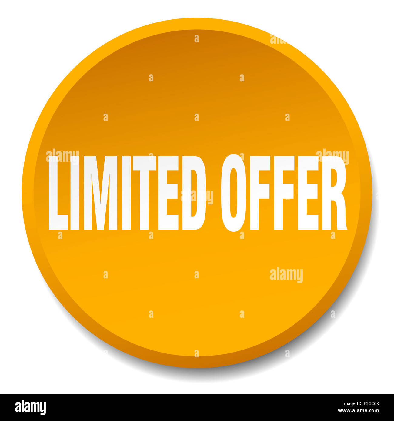 limited offer orange round flat isolated push button Stock Photo - Alamy