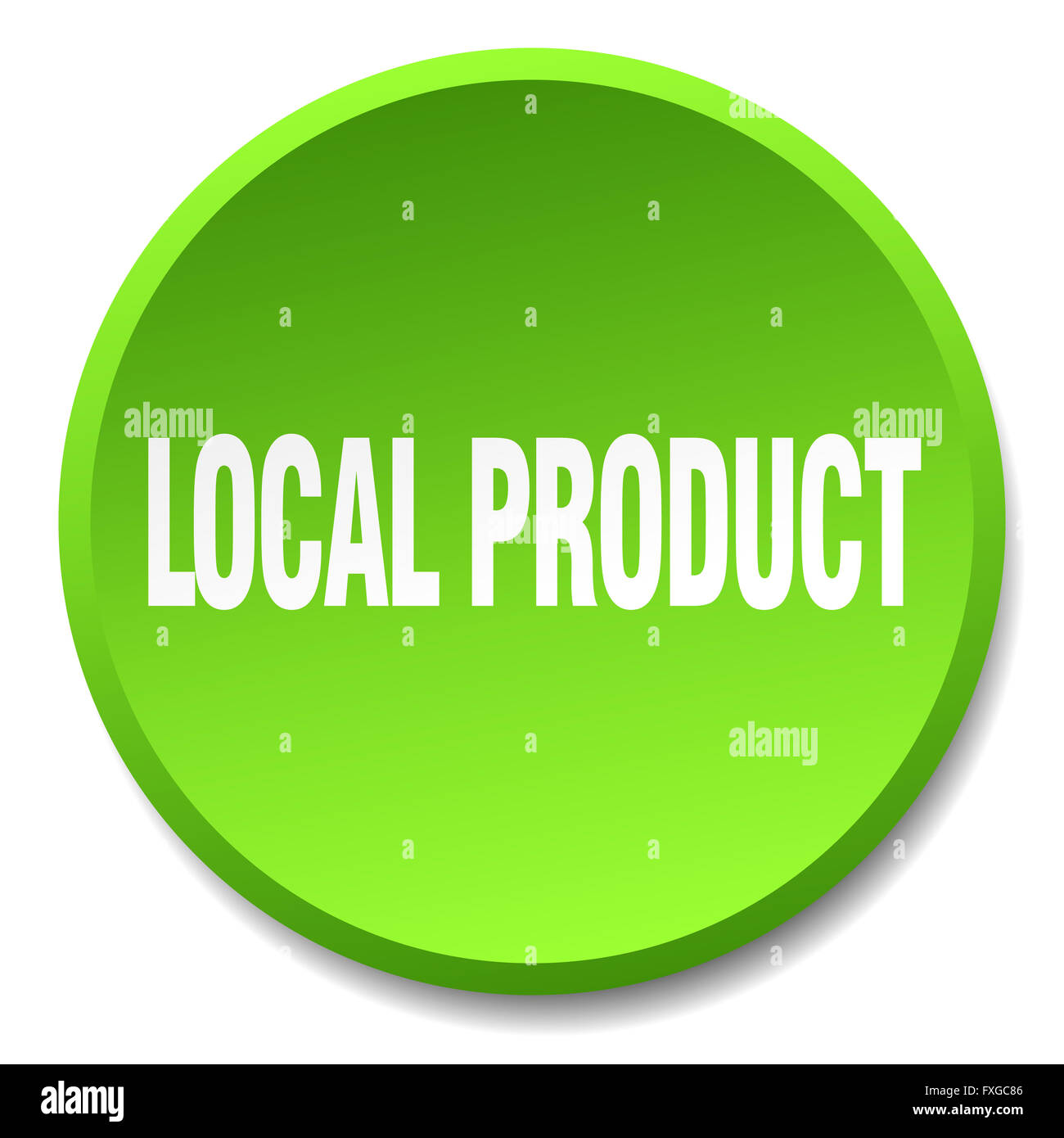 local product green round flat isolated push button Stock Photo - Alamy
