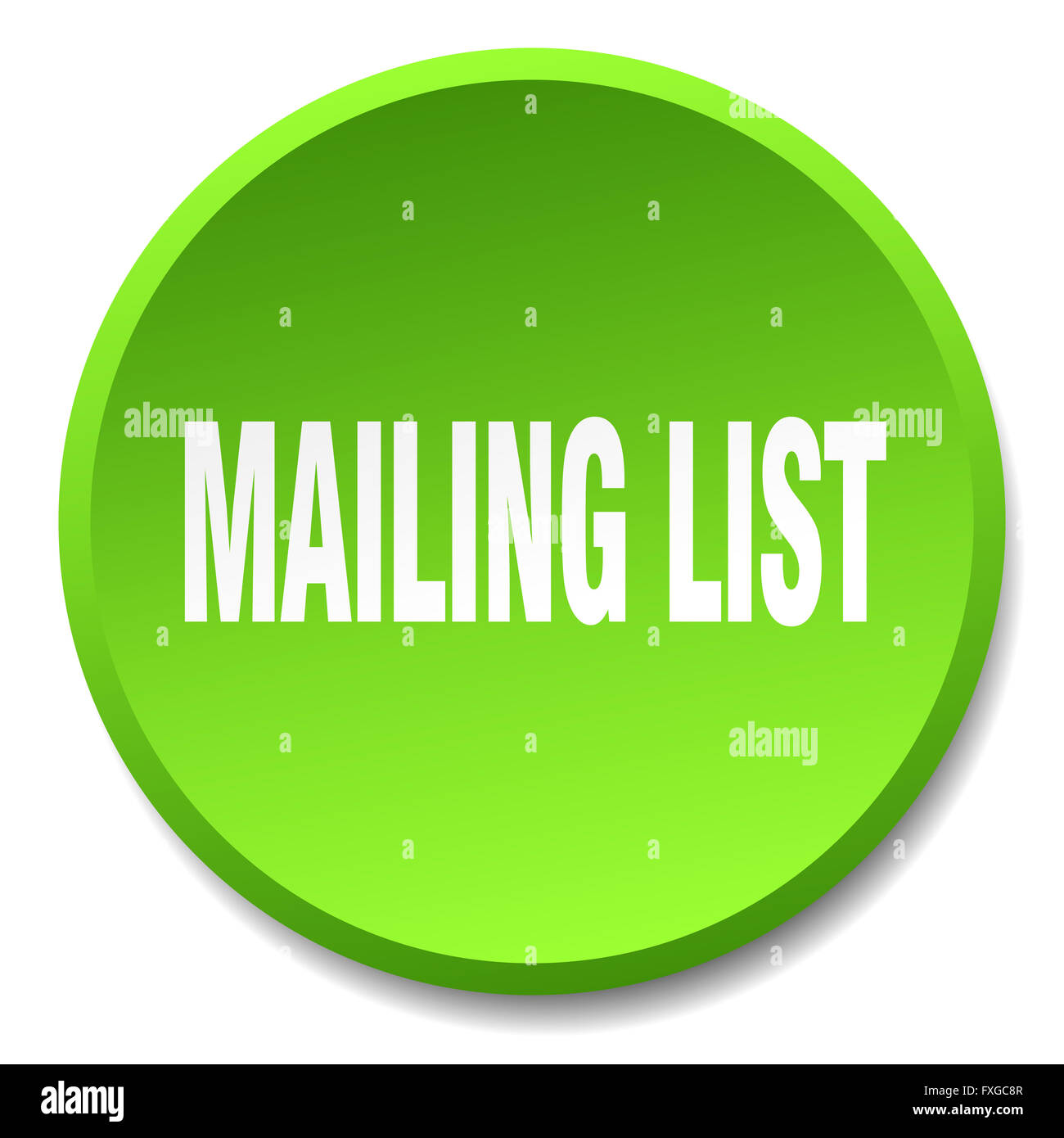 mailing list green round flat isolated push button Stock Photo - Alamy