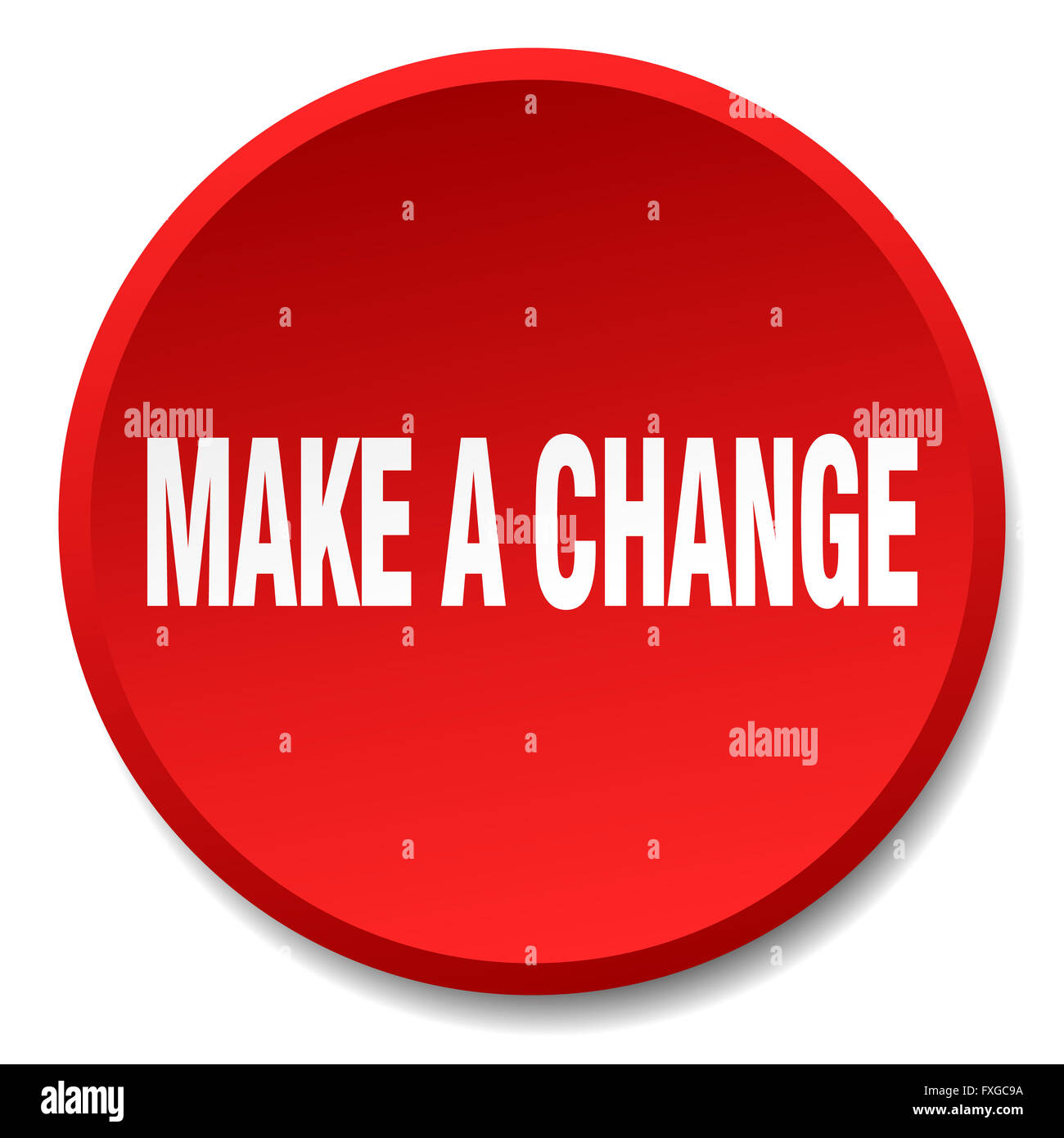 make a change red round flat isolated push button Stock Photo - Alamy