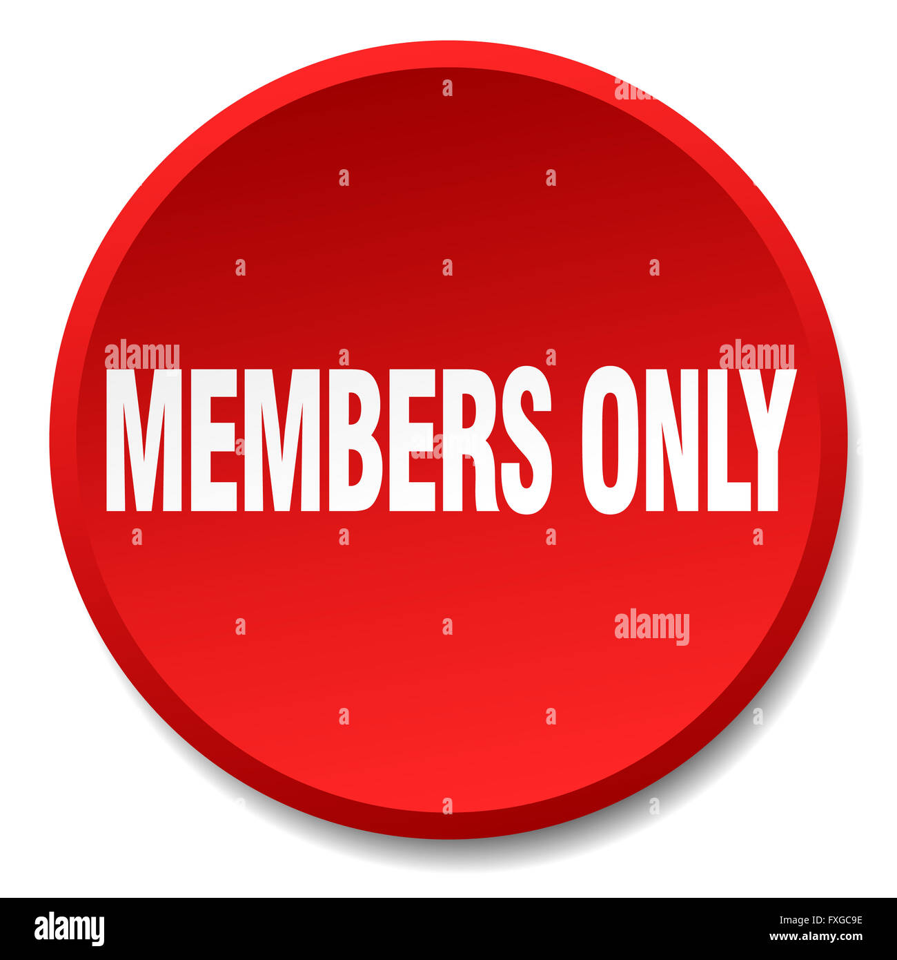 members only red round flat isolated push button Stock Photo - Alamy