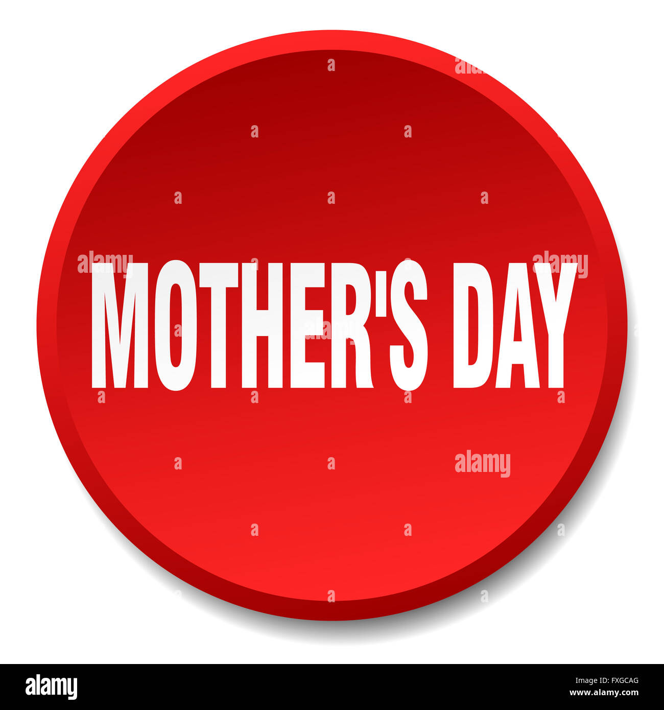 mother's day red round flat isolated push button Stock Photo - Alamy