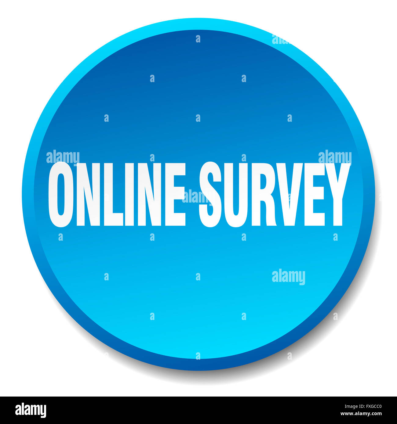 online survey blue round flat isolated push button Stock Photo - Alamy