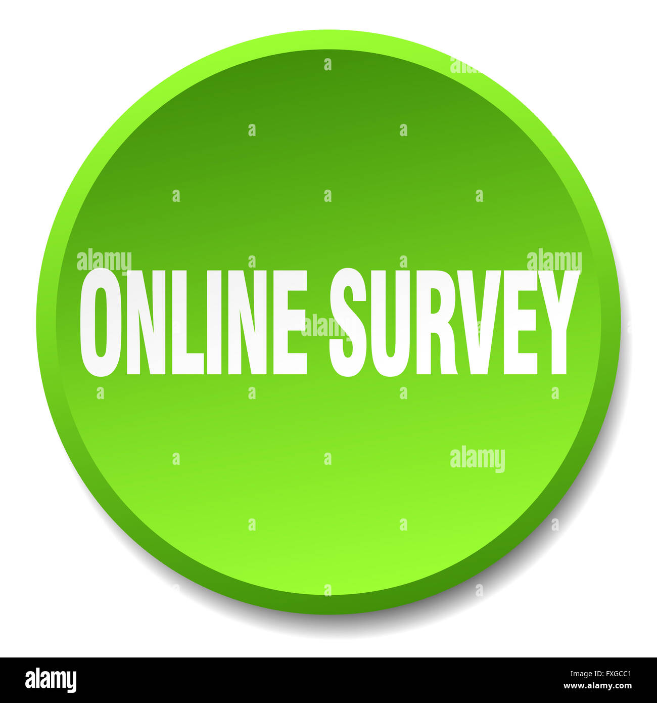 online survey green round flat isolated push button Stock Photo - Alamy