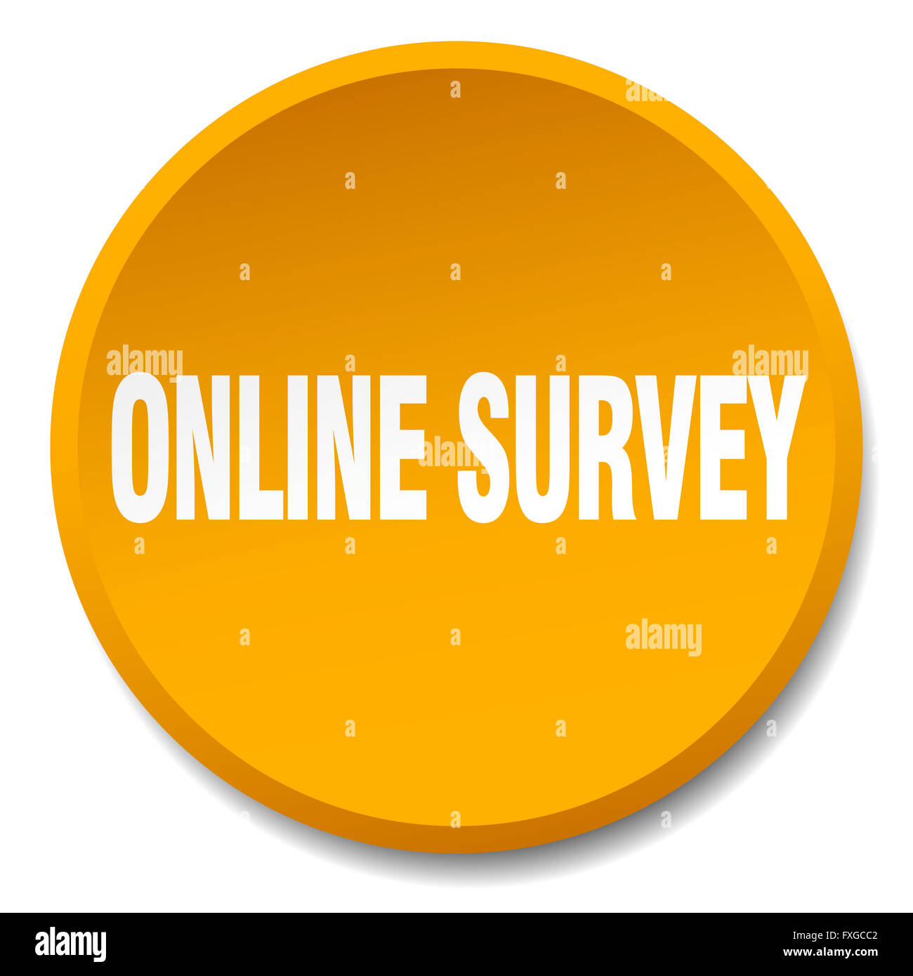 online survey orange round flat isolated push button Stock Photo - Alamy