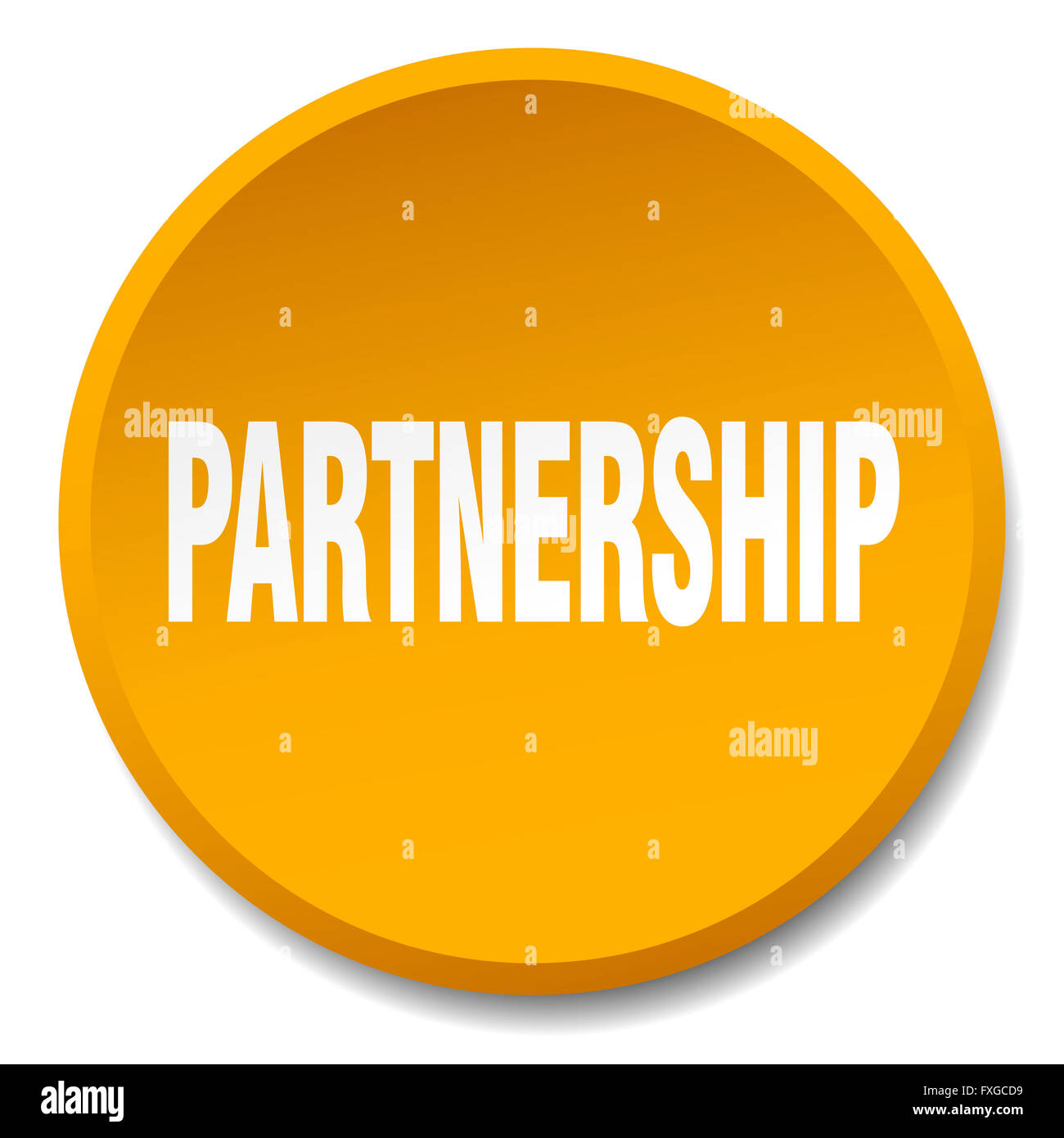 partnership orange round flat isolated push button Stock Photo - Alamy