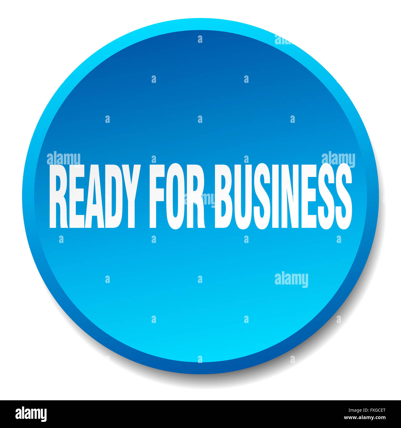ready for business blue round flat isolated push button Stock Photo - Alamy